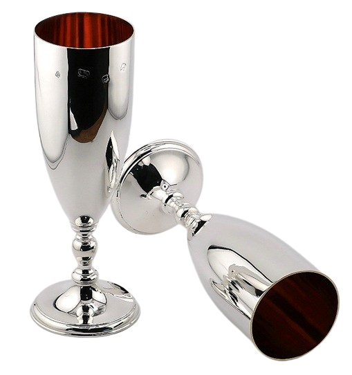 Silver Champagne Flutes | solid silver champagne flutes